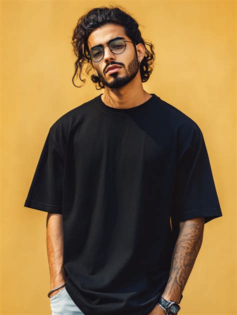 Oversized T Shirt Black Plain Oversized T Shirts Dhirra