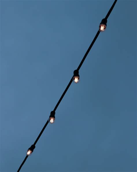 파란 전구를 가진 끈 빛 · 무료 스톡 사진