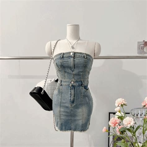 최저가 탑스커트set하이틴 비트 슬림 빈티지 워싱 데님탑 청 지퍼 크롭나시 튜브탑 탱크탑 핀턱 절개 H라인 데님스커트 미니스커트 투피스 세트 여름투피스 데님