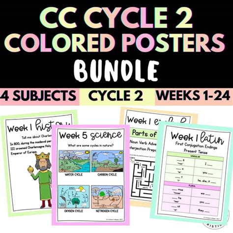 Cc Cycle 2 Colored Poster Pages Bundle 4 Subjects Classical
