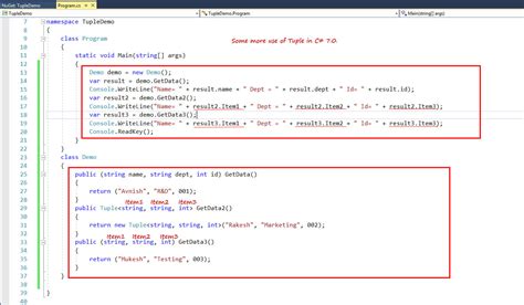 How To Use Tuples With More New Feature In C 7 0 Avnish Kumar