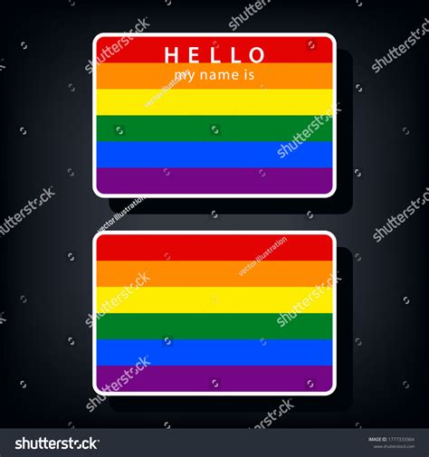 Blue Red Name Tag Blank Sticker Hello Name Images Stock Photos Vectors Shutterstock