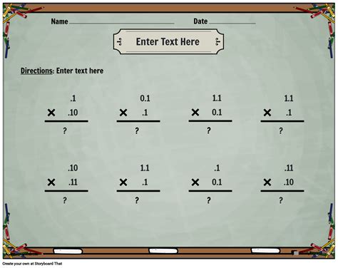Decimal Worksheet Templates Make Decimal Worksheets StoryboardThat