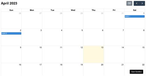 react typescript fullcalendar basic calendar codesandbox