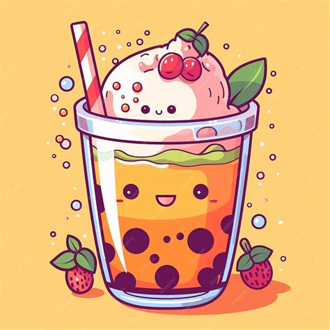 Premium Photo Boba Tea Delight Vector Icons Stickers And Cute Cartoon