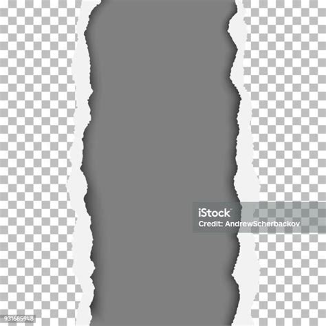 투명 하 고 체크 무늬 종이 시트 벡터 비정형된 수직 레인 결과 창의 배경 어두운 회색 이다입니다 구멍의 가장자리는 부드러운 그림자 서식 파일 종이 디자인 0명에 대한 스톡