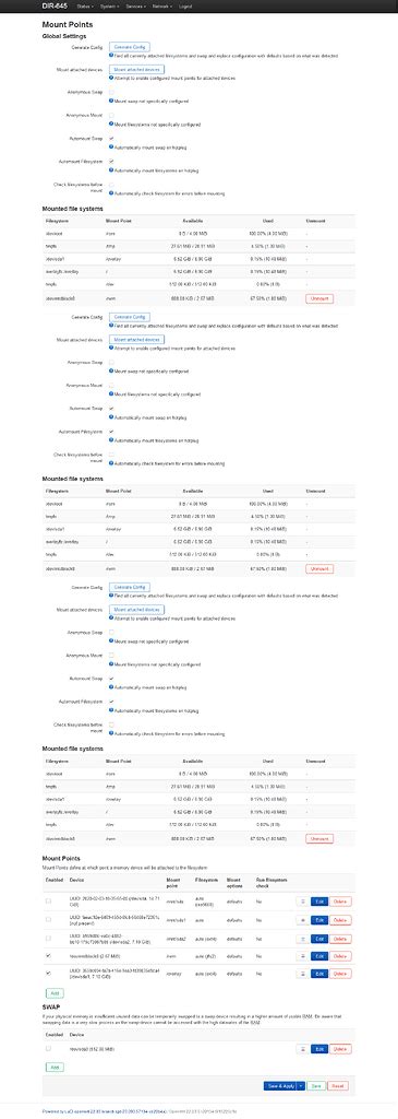 Luci Repeated Display Of Mounted File Systems Below Mount Points Installing And Using