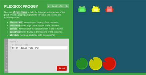 Teach Yourself Css Flexbox With The Flexbox Froggy Game Webdesign Nibble