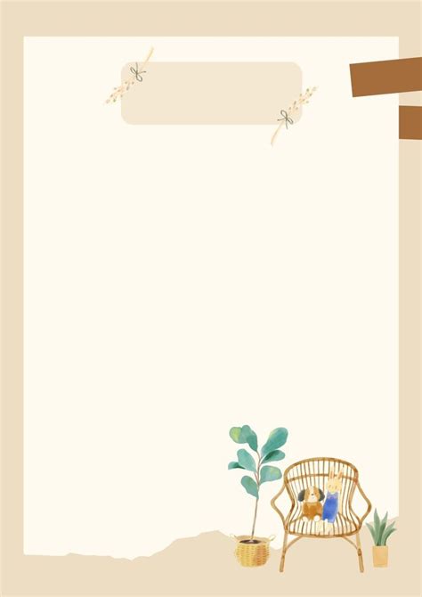 สีเบจ สีครีม มินิมอล สีน้ำ ธรรมชาติ ขอบกระดาษ A4 Template On Canva