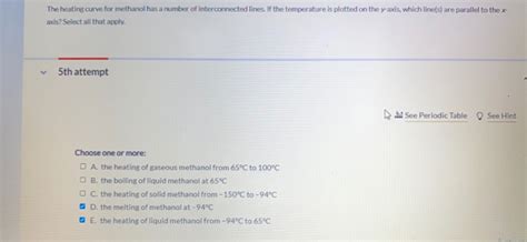 Solved The Heating Curve For Methanol Has A Number Of