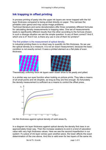Ink Trapping In Offset Printing Offset Druck Farben