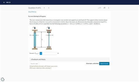 [solved] The Steel Compression Link Shown Has A Rectangul