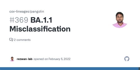 Ba11 Misclassification · Issue 369 · Cov Lineagespangolin · Github