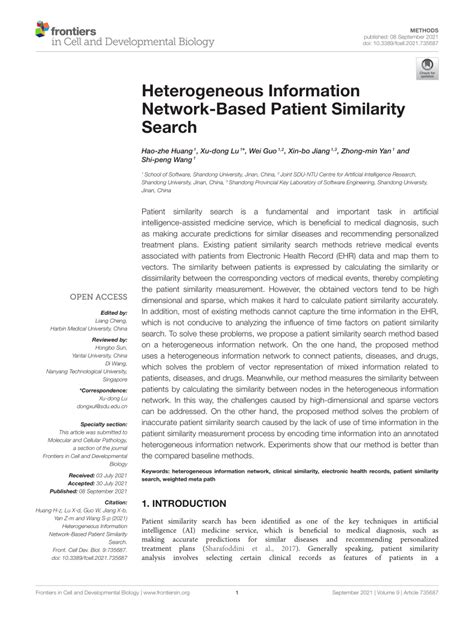 Pdf Heterogeneous Information Network Based Patient Similarity Search