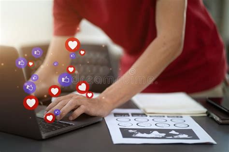 Social Media Hand Using Keyboard Computer Stock Image Image Of Casual Data 273242301