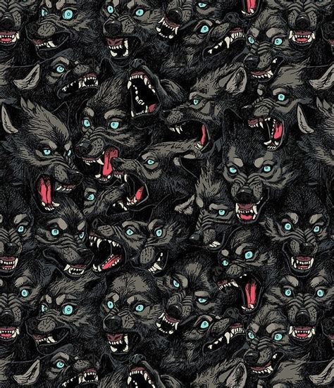 Wolf Pack Pattern Scary Art Wolf Art Werewolf Art