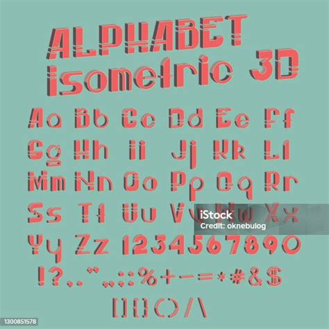 벡터 등대 3d 글꼴입니다 색상 문자 숫자 및 문장 부호의 컬렉션입니다 벡터 그림입니다 0명에 대한 스톡 벡터 아트 및 기타