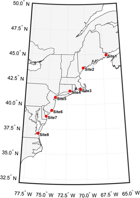 Locations At Which Storm Recurrence Rate Sensitivity Studies Are