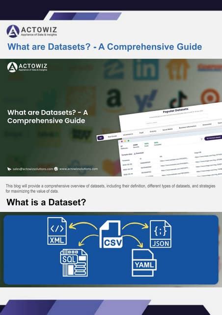 What Are Datasets A Comprehensive Guide 1pptx
