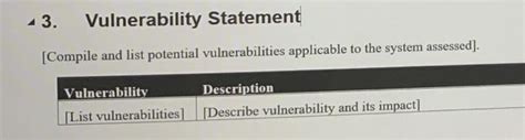 Solved 43 Vulnerability Statement Compile And List Solved 43 Vulnerability Statement Compile And List