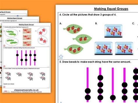 Year 1 Making Equal Groups Summer Block 1 Maths Homework Extension