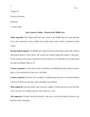 Yongjie Liu Topic Sentences Docx Liu Yongjie Liu Professor Bronstein ENGL October