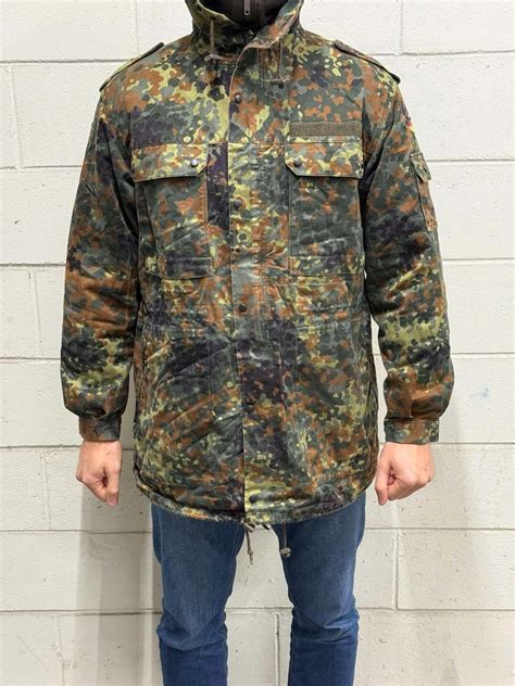 Original German Military Bundeswehr Field Jacket Parka Flecktarn Camo