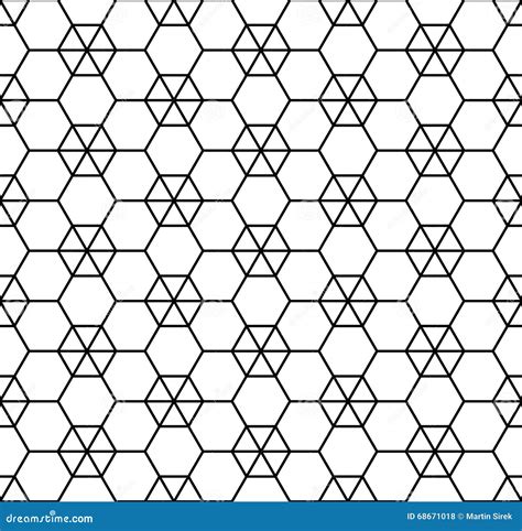Vector Modern Seamless Geometry Pattern Hexagon Black And White Abstract Stock Vector
