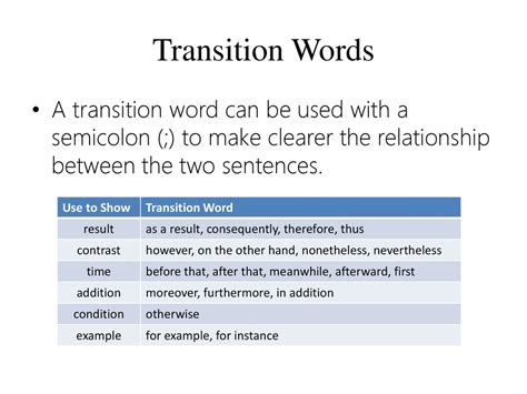 Using Transition Words And Transitional Phrases Ppt Download