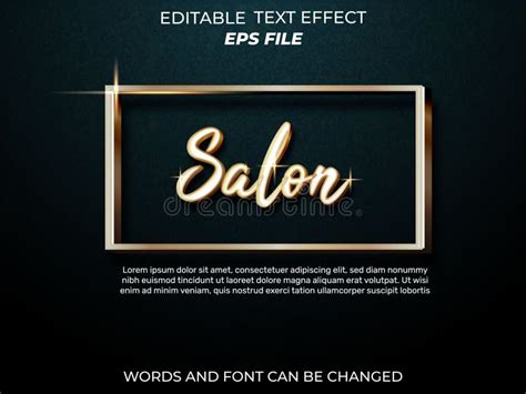 Salon Text Effect Font Editable Typography 3d Text Vector Template