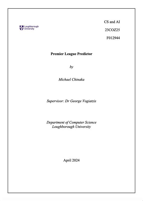Ai Machinelearning Datascience Premierleague Loughboroughuniversity Neuralnetworks