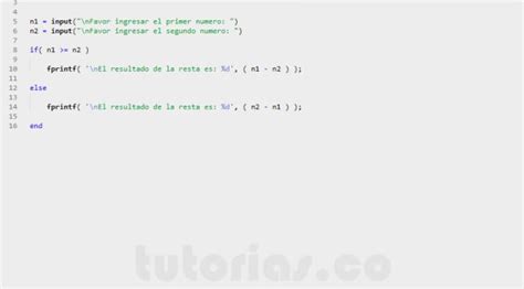 Sentencia If Else MatLab Resta Selectiva Tutorias Co
