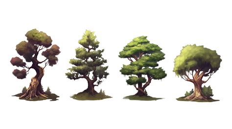 Tree Set Illustration Collection Transparent Background 24799766 PNG