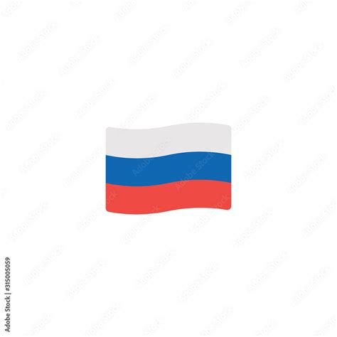 Russia Waving Flag Flat Vector Icon Isolated Russian Flag Emoji