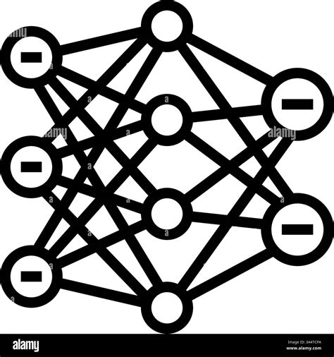Neural Network Ai Integration Line Icon Vector Illustration Stock