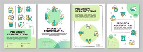 Precision Fermentation Green Circle Brochure Template Leaflet Design With Linear Icons