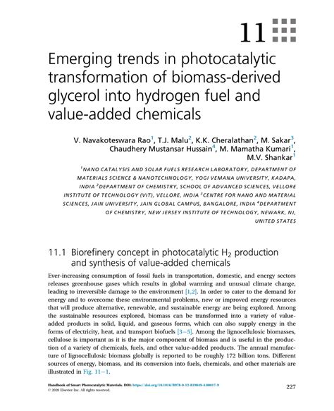 Pdf Emerging Trends In Photocatalytic Transformation Of Biomass Derived Glycerol Into Hydrogen