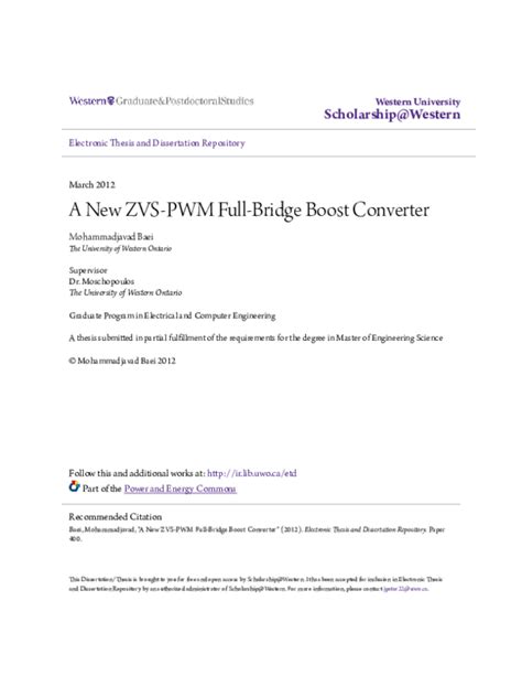 Pdf A New Zvs Pwm Full Bridge Boost Converter