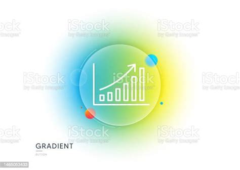 Graph Line Icon Column Chart Sign Gradient Blur Button Vector Stock Illustration Download