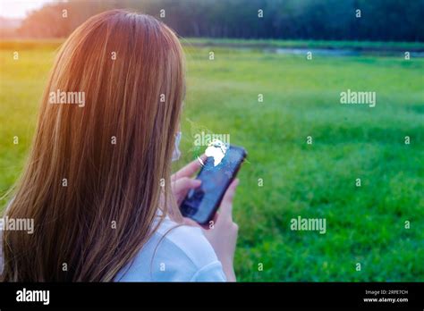 Network Global World Map Internet Networking People Concept Women With