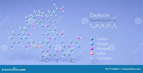 Oxytocin Molecule Molecular Structures Peptide Hormone 3d Model Structural Chemical Formula