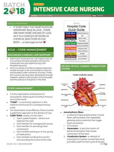 Icn Lab Acls And Code Management Pdf Electrocardiography Heart