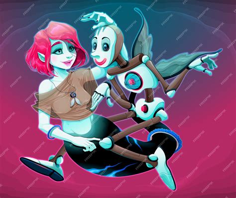 Premium Vector The Mermaid And The Puppet