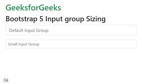 Bootstrap 5 Input Group Sizing Geeksforgeeks