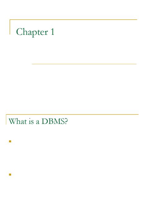 Chapter 1 Overview Of A Dbms Pdf Databases Relational Database