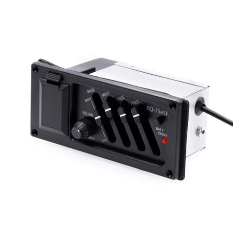 4 밴드 어쿠스틱 기타 Eq 프리 앰프 이퀄라이저 전문 Eq 7545r 픽업 앰프 픽업 기타 액세서리 Eq 프리앰프 이퀄라이저