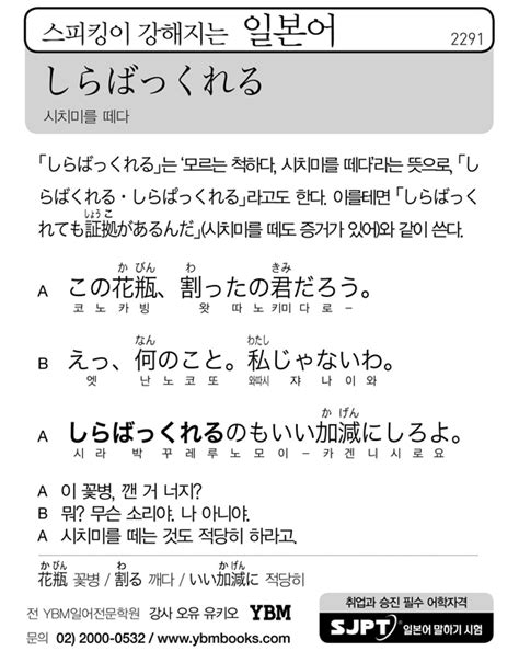 스피킹이 강해지는 일본어 시치미를 떼다