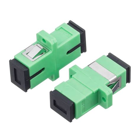 Sc Apc To Sc Apc Simplex Single Mode Fiber Optic Adapter Mating Sleeve With Metal Clips With