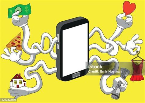 스마트 폰 멀티 태스킹 개념 평면 배경에 쇼핑 음식 경제 뉴스 사랑 개념의 벡터 그림 Eps 0명에 대한 스톡 벡터 아트 및 기타 이미지 Istock