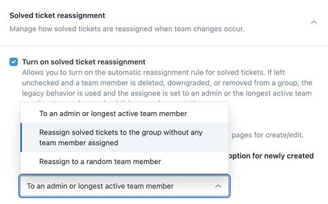 Setting Reassignment Options For Groups Solved Tickets Zendesk Help